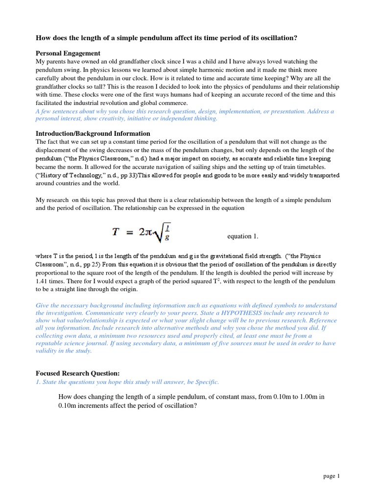 IB Physics IA | PDF | Pendulum | Observational Error