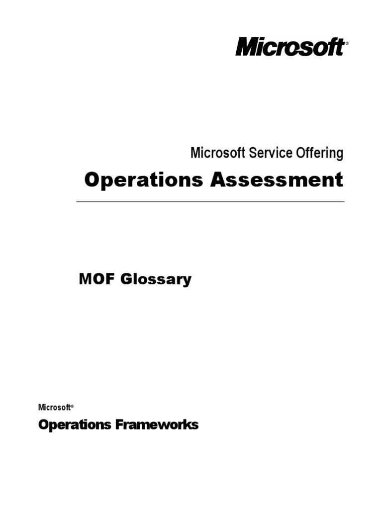 Operations Assessment: Microsoft Service Offering | PDF | Service Level ...