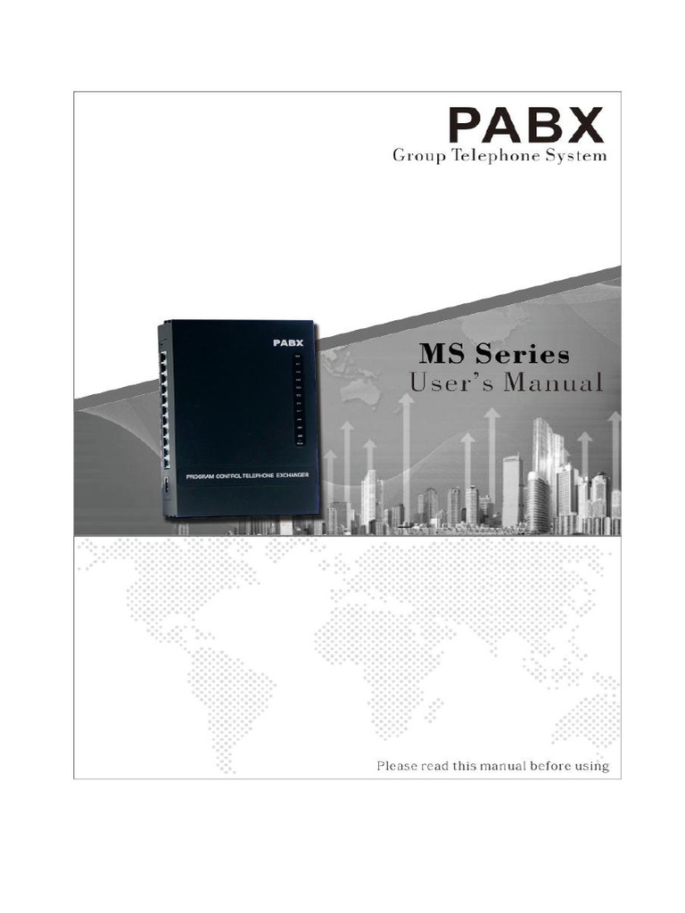 PABX MS Series User Manual | PDF | Telephone Exchange | Telephone