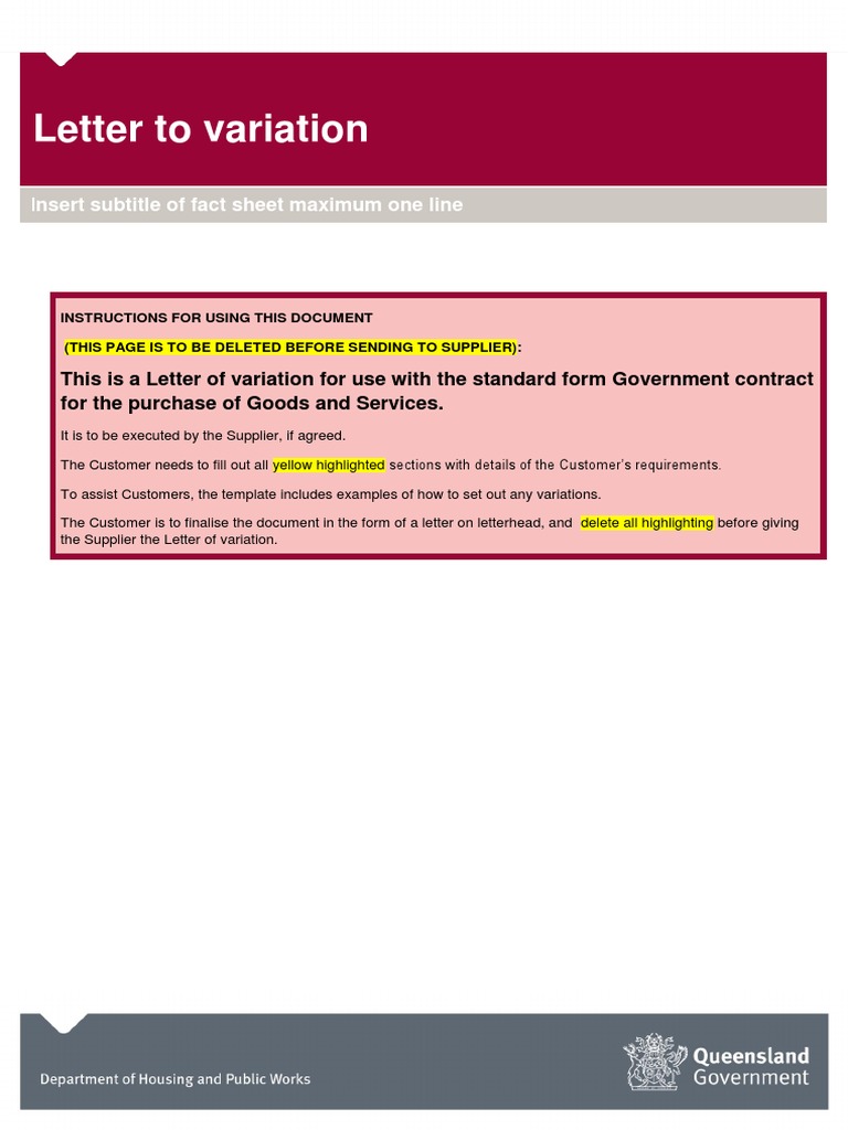 Letter of Variation | PDF | Signature | Common Law