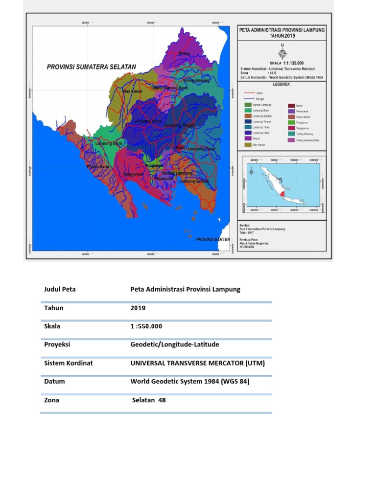 Peta Administrasi LAmpung | PDF | Perjalanan