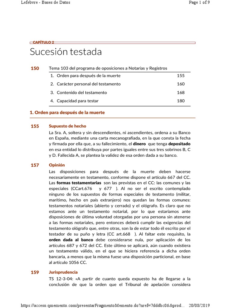 Sucesión Testada | PDF | Voluntad y testamento | Instrumento jurídico