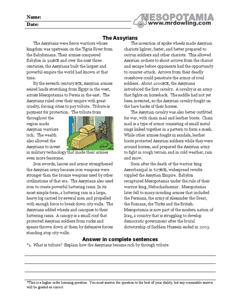 Name: Date: The Assyrians | PDF | Assyria | Cavalry