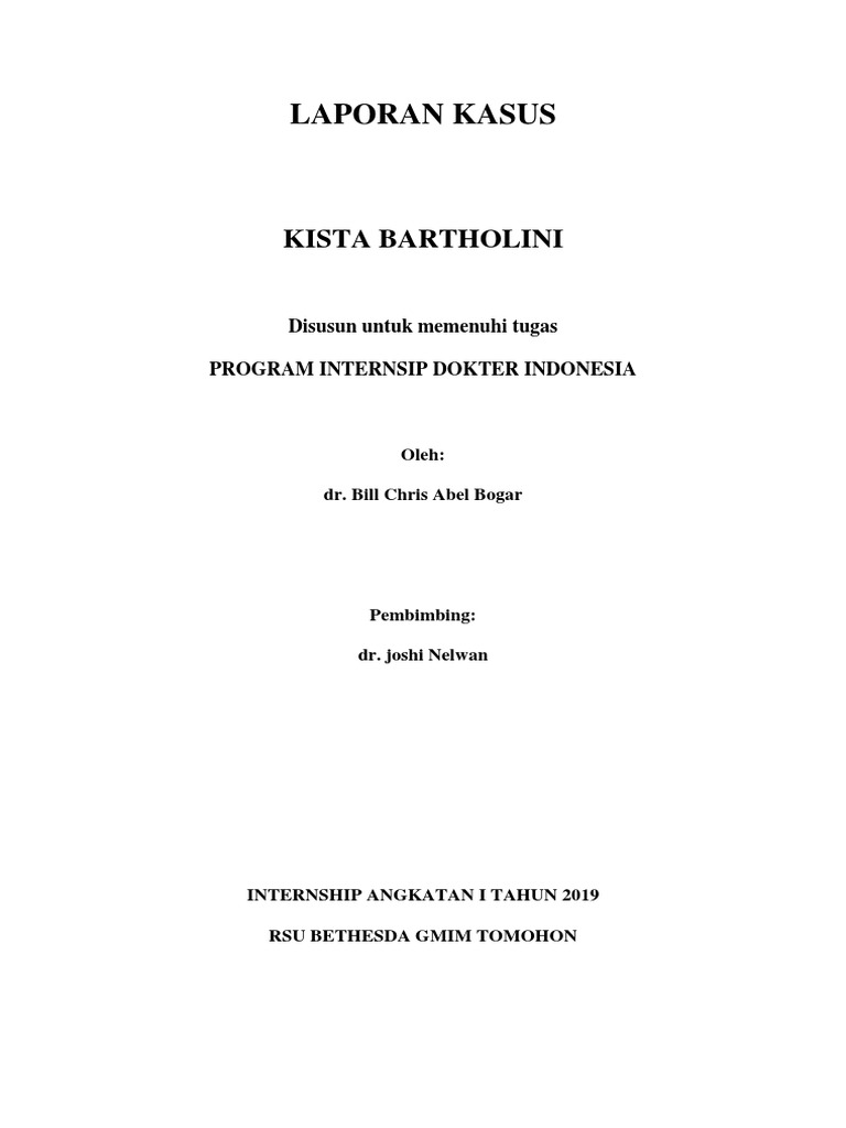 Laporan Kasus Kista Bartolin | PDF