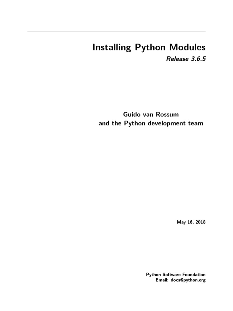 Installing Python Modules: Guido Van Rossum and The Python Development Team | PDF | Parameter ...