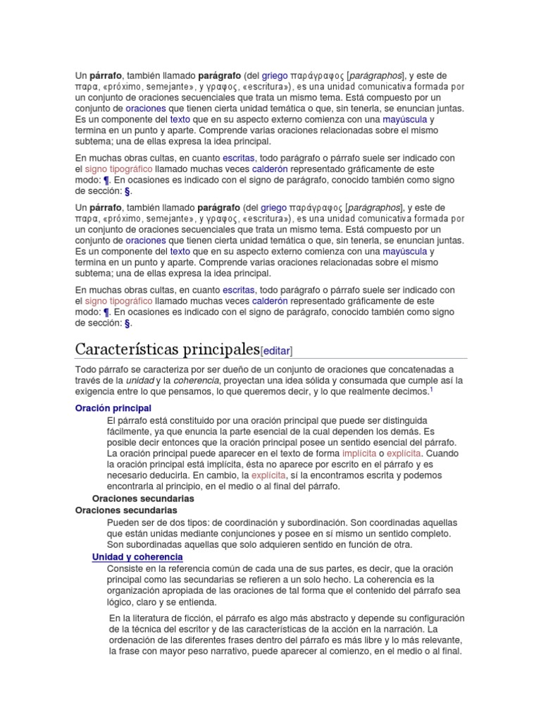El Parrafo y Sus Partes | PDF | Párrafo | Escritura