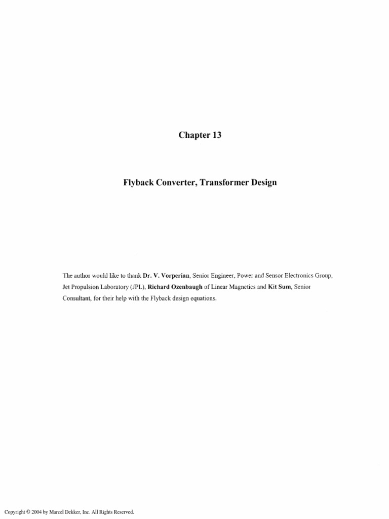 Transformer and Inductor Design Handbook Chapter 13 | PDF | Power ...