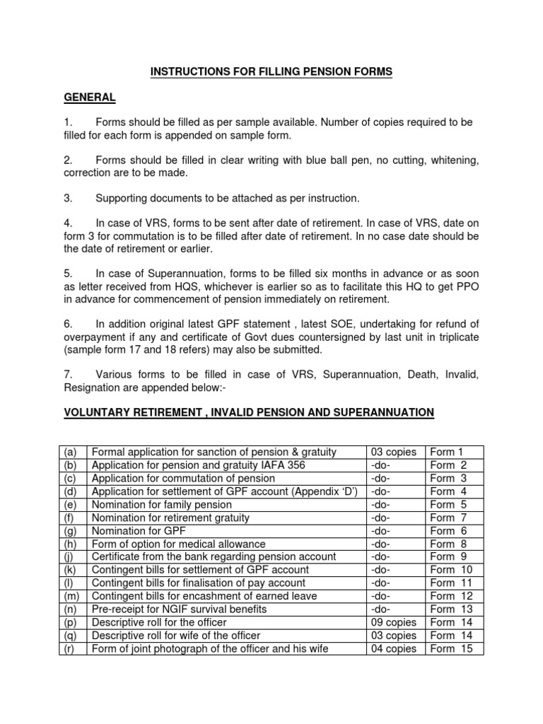0 Instructions For Filling Forms PDF | PDF | Government Information ...