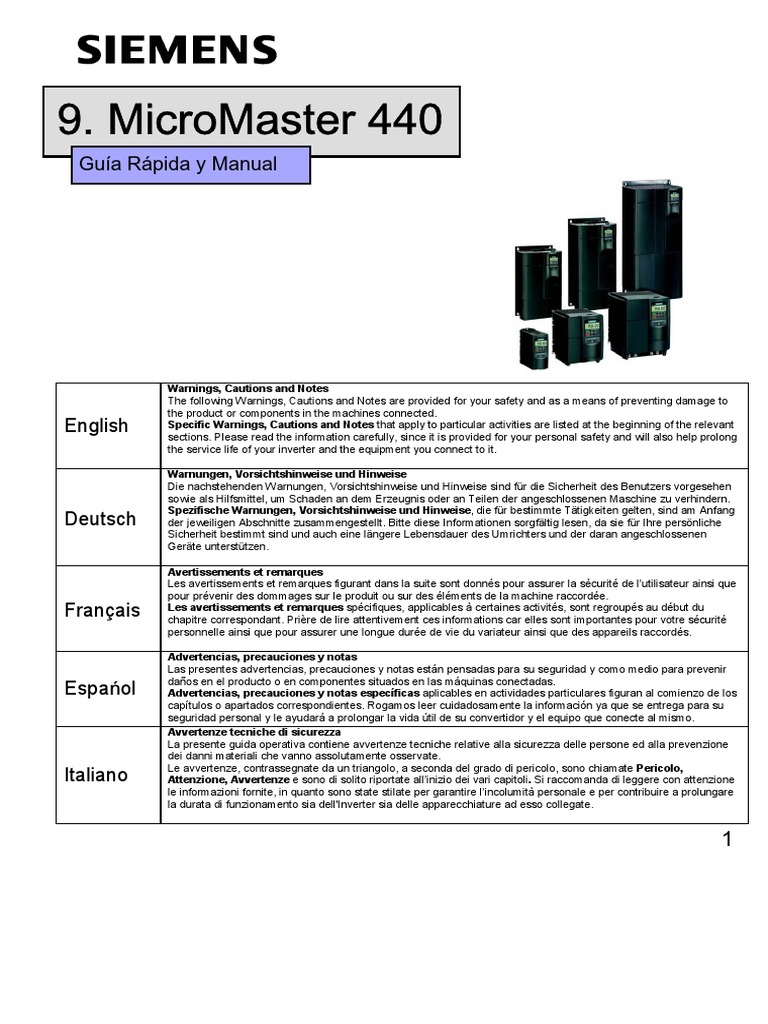 09-MM-Guía Rápida y Manual MicroMaster 440 | PDF