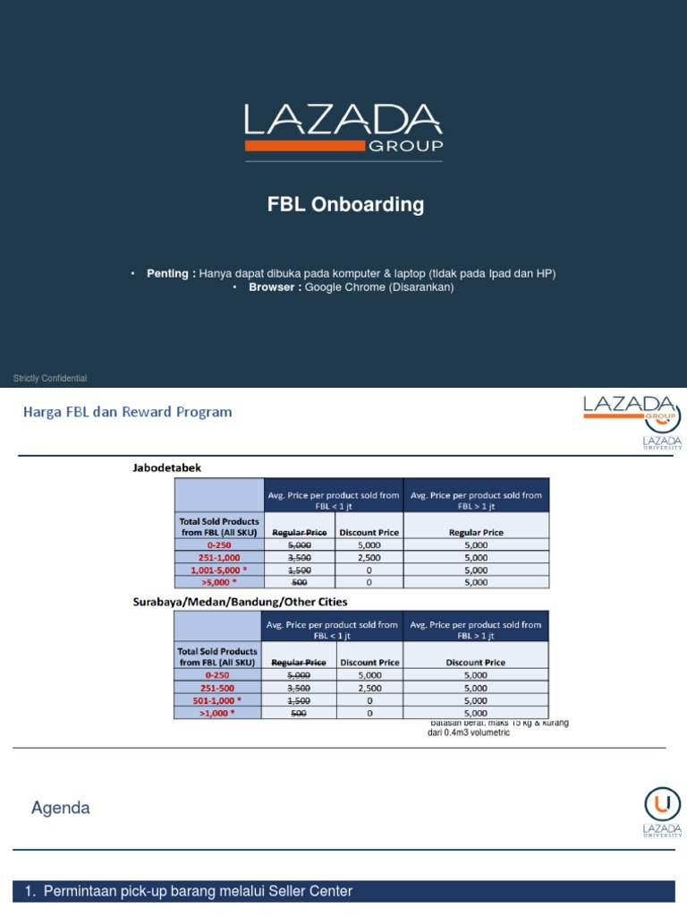 Panduan FBL Lazada: Onboarding dan Proses Fulfillment | PDF