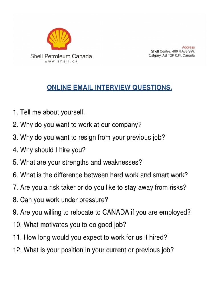 Shell Online Interview Form | PDF | Government | Business