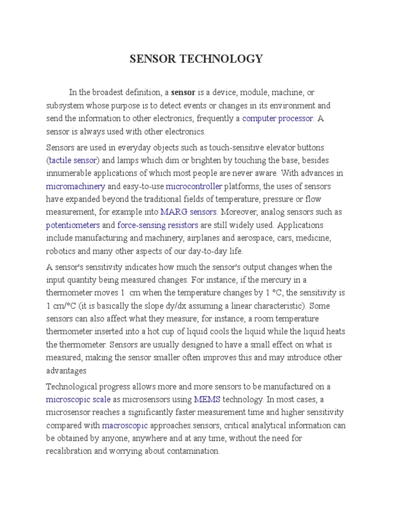 Sensor Technology: Computer Processor | PDF | Sensor | Electrical Engineering