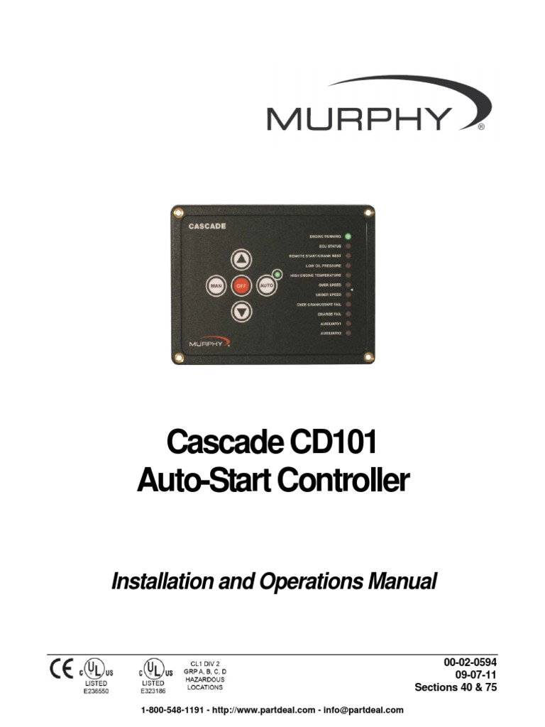 Cascade CD101 Auto-Start Controller: Installation and Operations Manual | PDF | Electrical ...