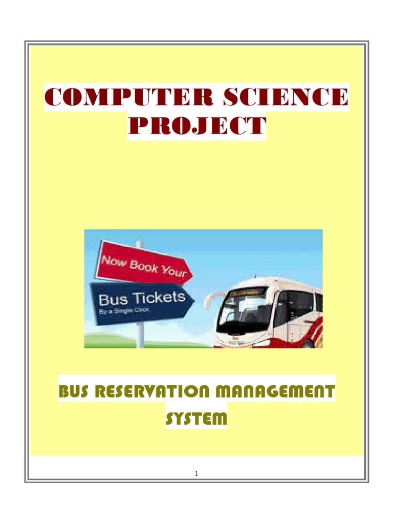 Computer Science Project: Bus Reservation Management System | PDF ...