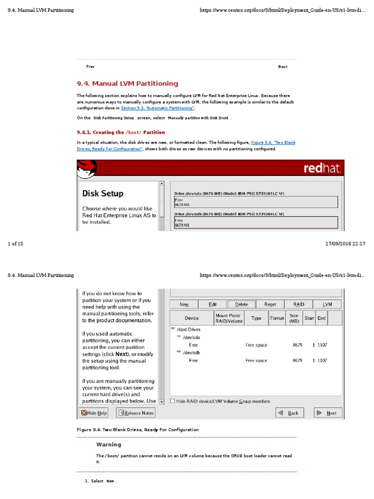 9.4. Manual LVM Partitioning | PDF | Booting | Office Equipment
