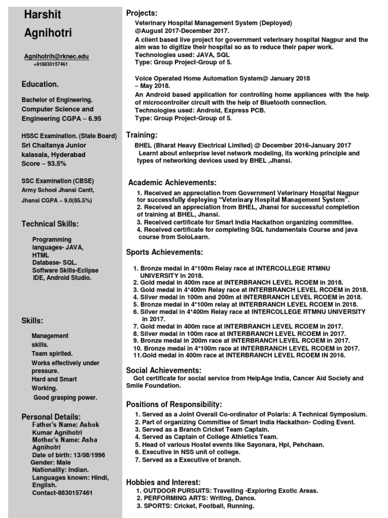 Software Engineer (Harshit Resume) PDF | PDF | Computing | Software