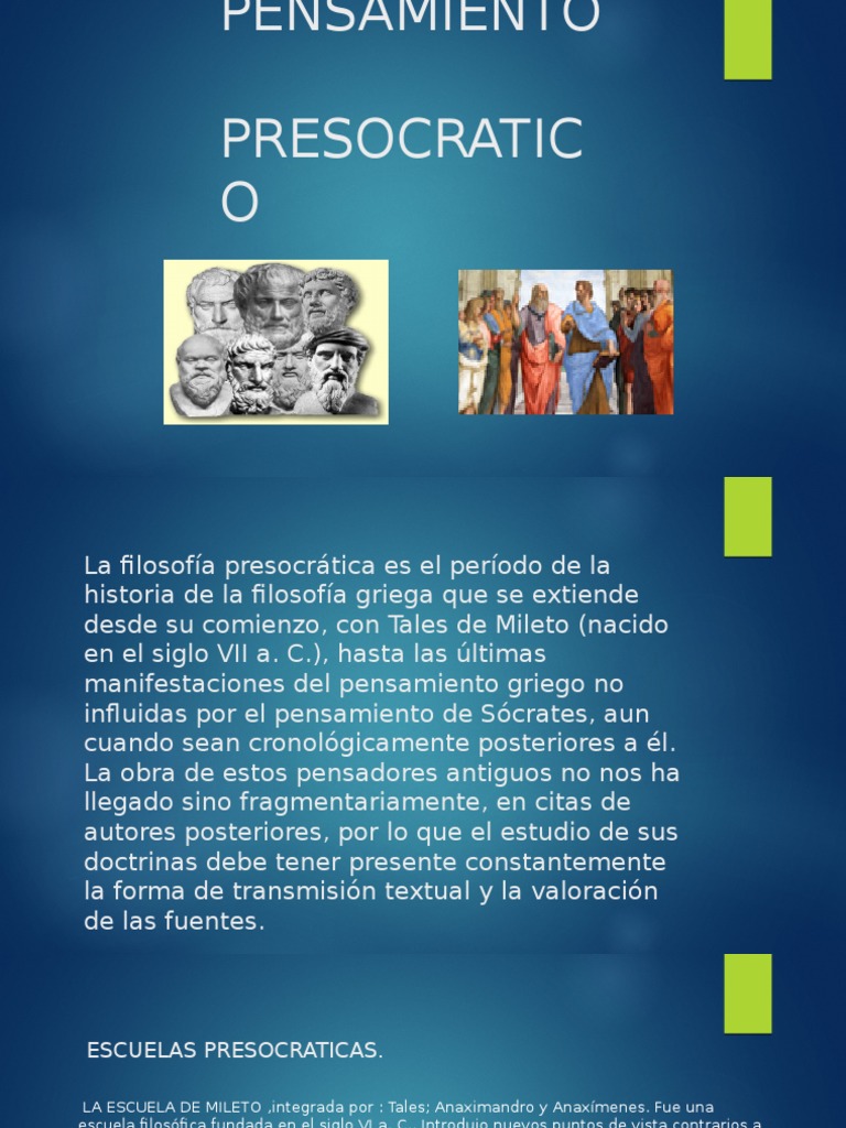 Pensamiento Presocratico | PDF | Filosofía griega antigua | Epistemología