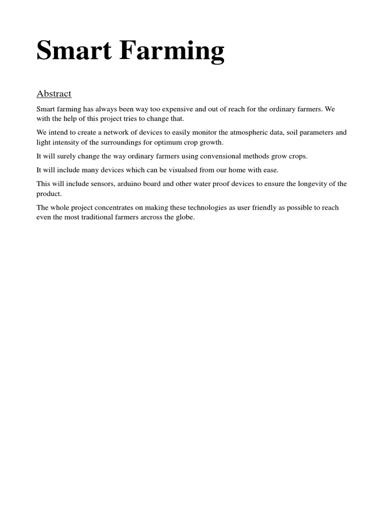 Smart Farming | PDF | Agriculture | Computing