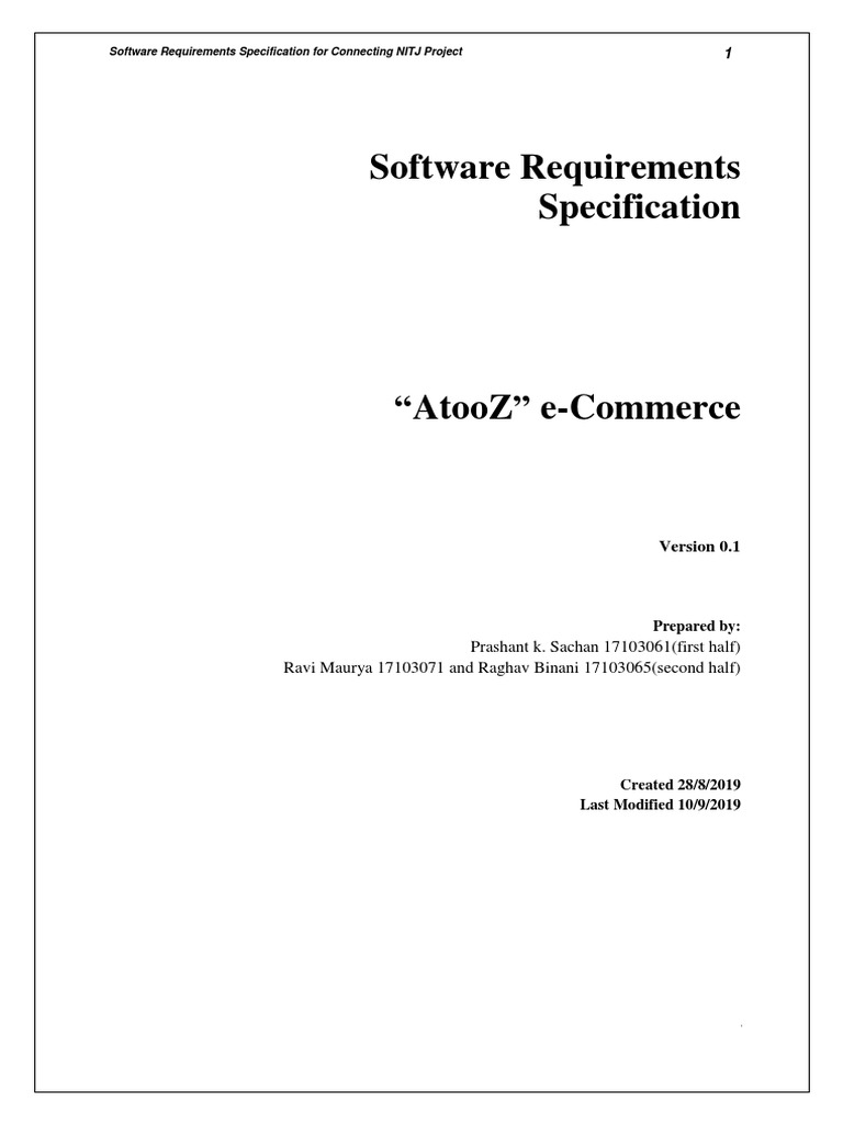Software Requirements Specification | PDF | User (Computing) | Databases