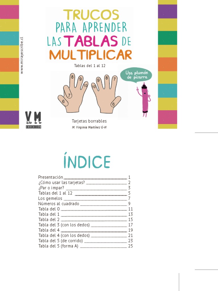 Trucos para Aprender Las Tablas de Multiplicar Digital PDF | Descargar ...