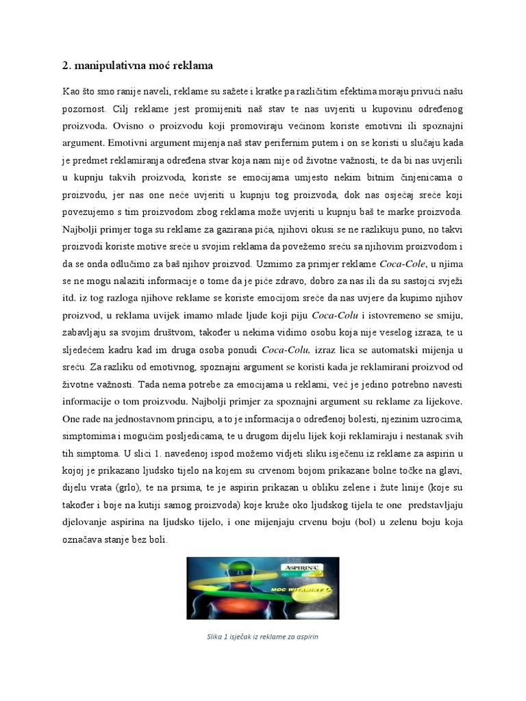 Seminar Na Temu Manipulativna Moć Reklama | PDF