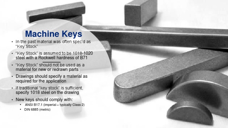 Machine Key Material Specifications | PDF