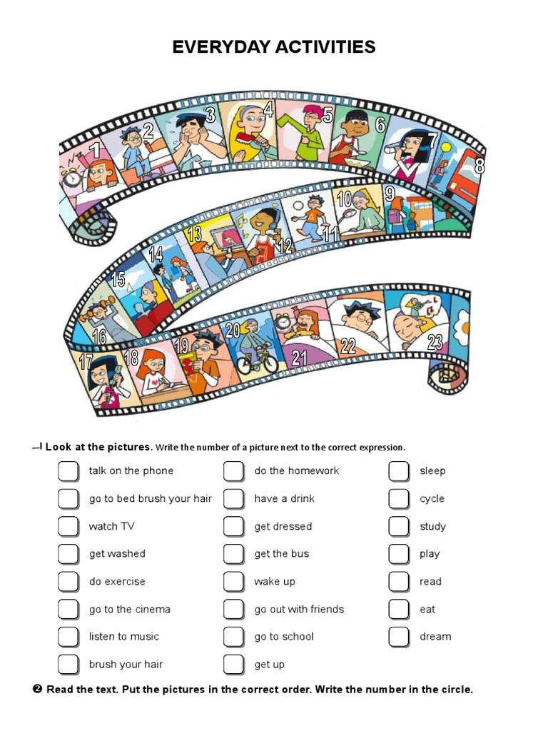 Everyday Activities: Look at The Pictures | PDF