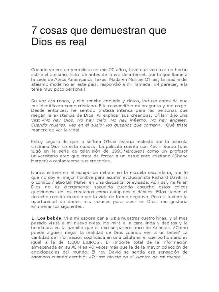 Pruebas de la Existencia de Dios | PDF | Ateísmo | La resurrección de Jesús
