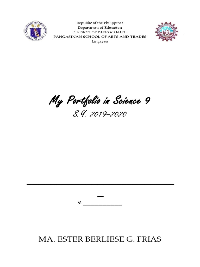 Science Portfolio Cover Page | PDF