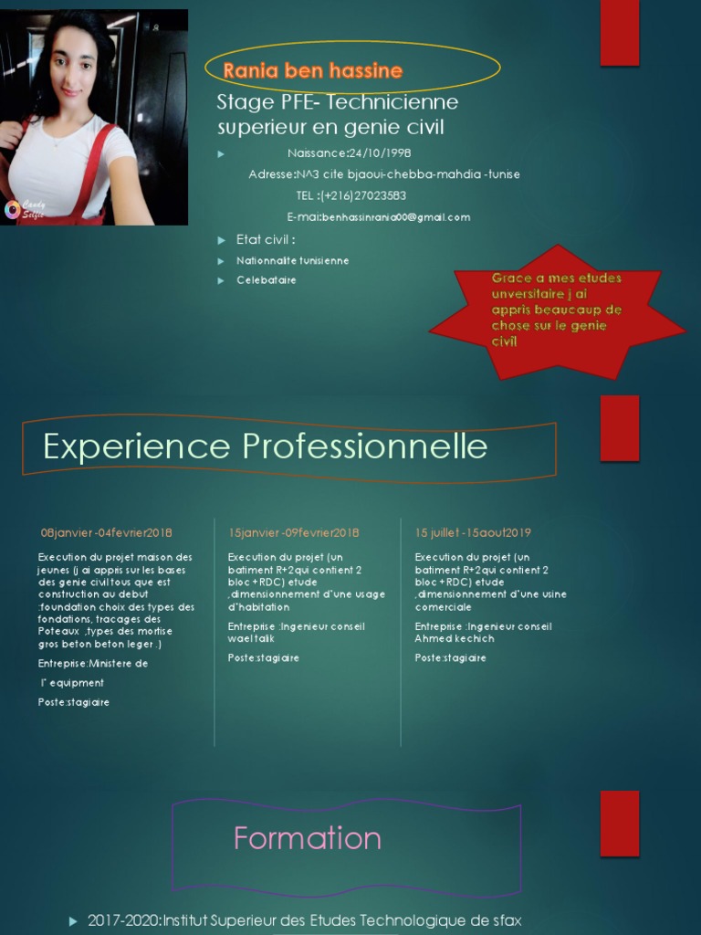 Présentation1 CV Rania | PDF