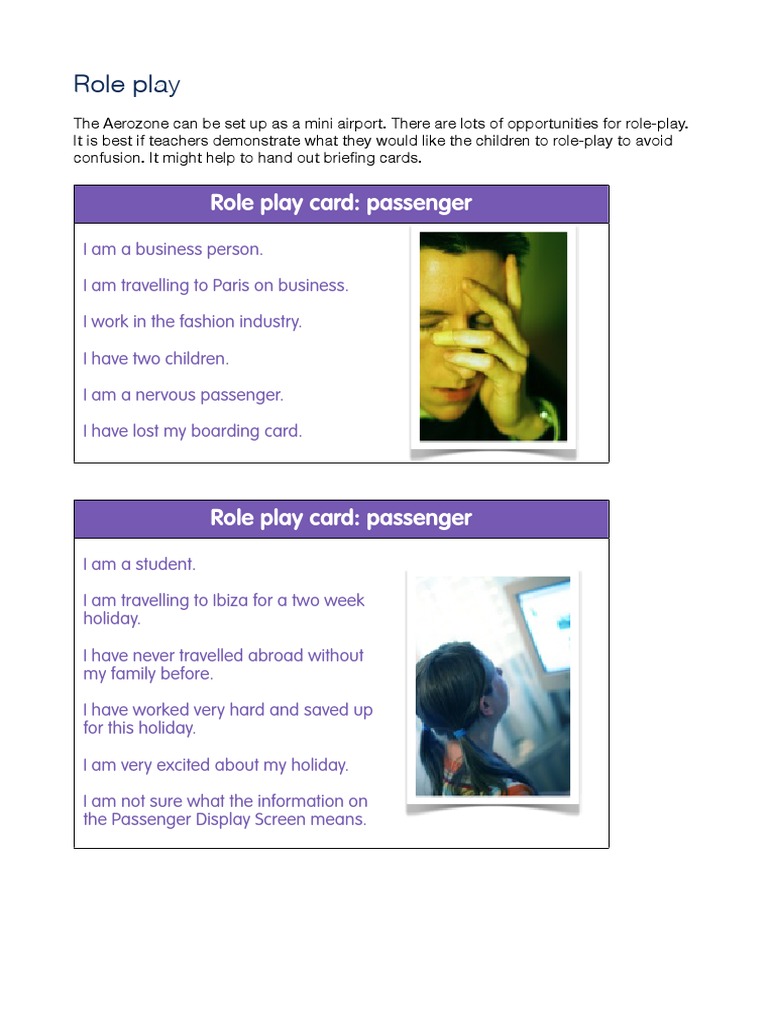 Role Play: Role Play Card: Passenger Role Play Card: Passenger | PDF ...