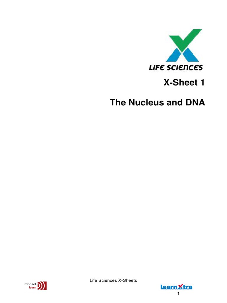 X-Sheet 1 The Nucleus and DNA: Life Sciences X-Sheets | Download Free ...