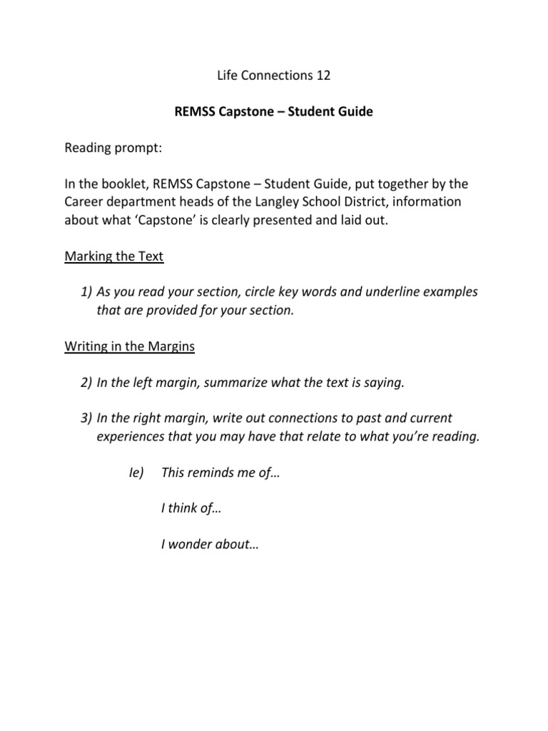 REMSS Capstone Student Guide Overview | PDF