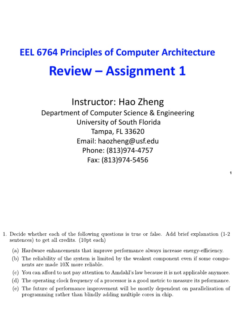 A1 Review | PDF | Parallel Computing | Central Processing Unit