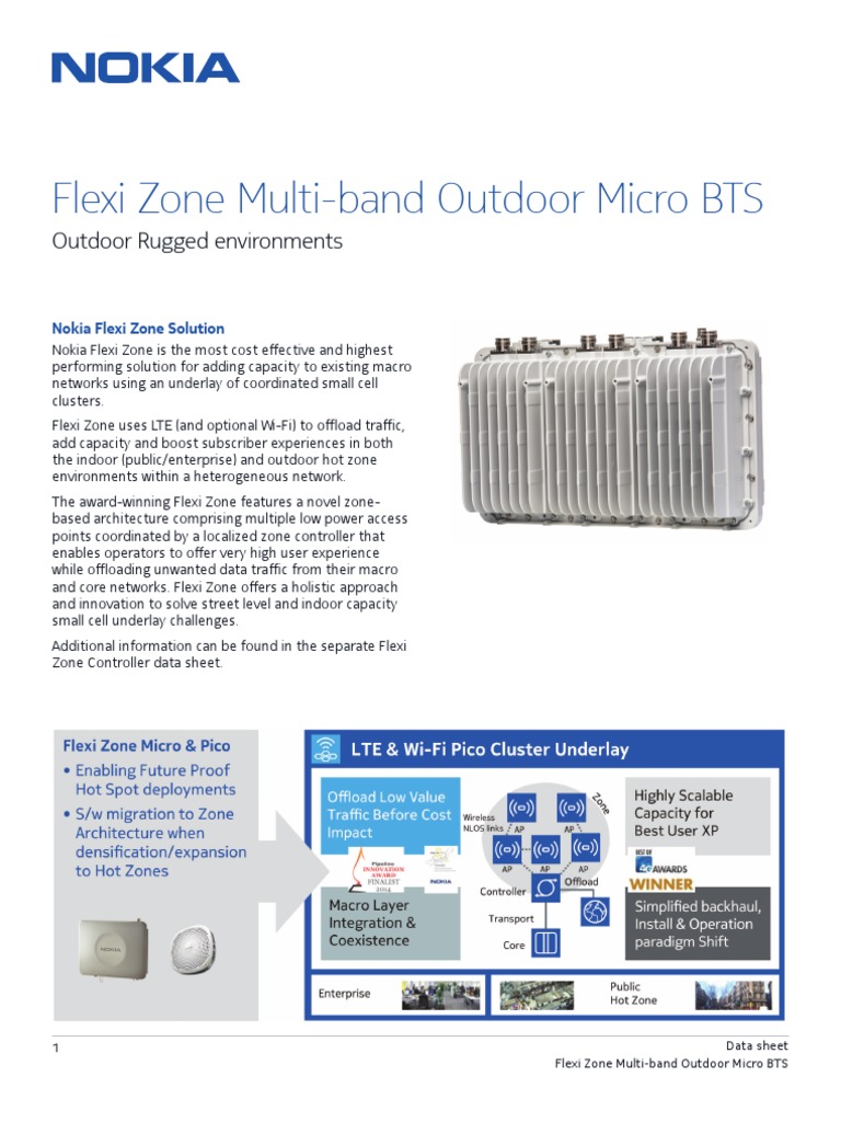 Data Sheet Nokia Flexi Zone Multi-Band Outdoor Micro BTS | PDF | Wi Fi ...