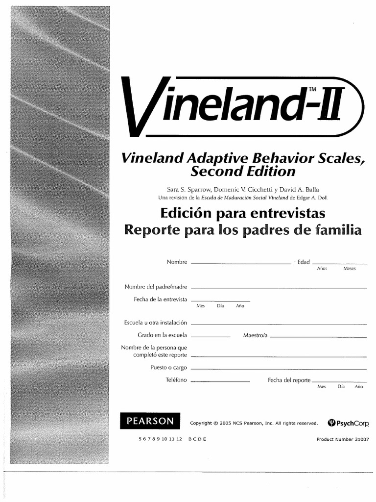 Vineland II Entrevista A Padres | PDF