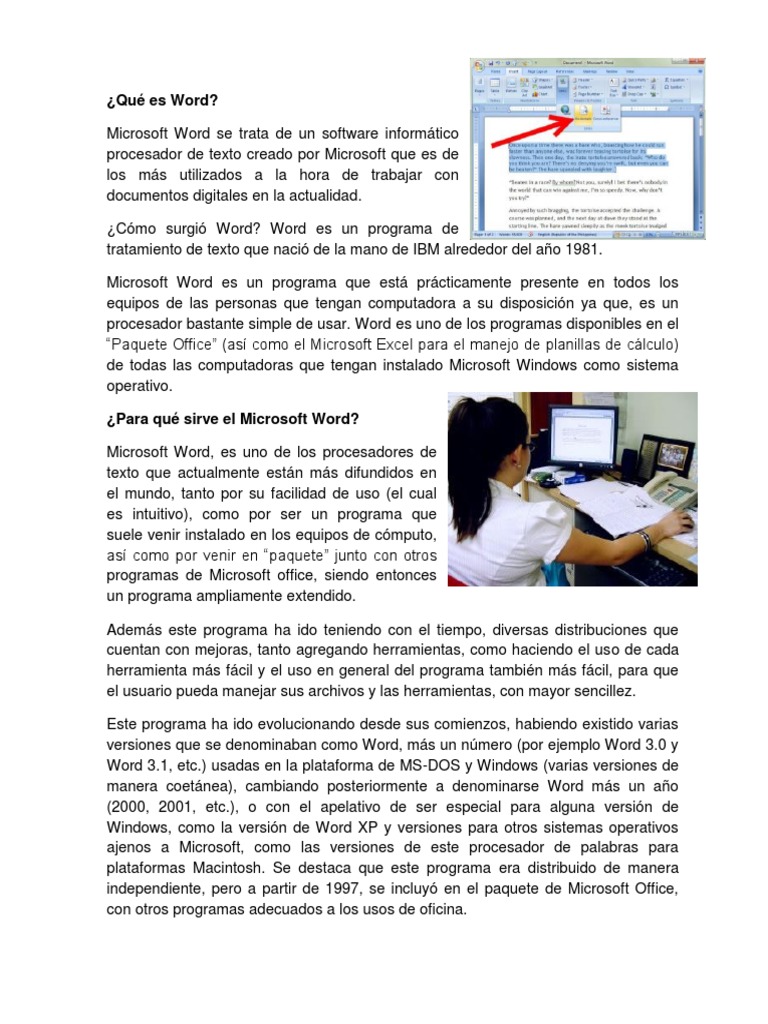 Qué Es Word | PDF | Microsoft Word | Microsoft