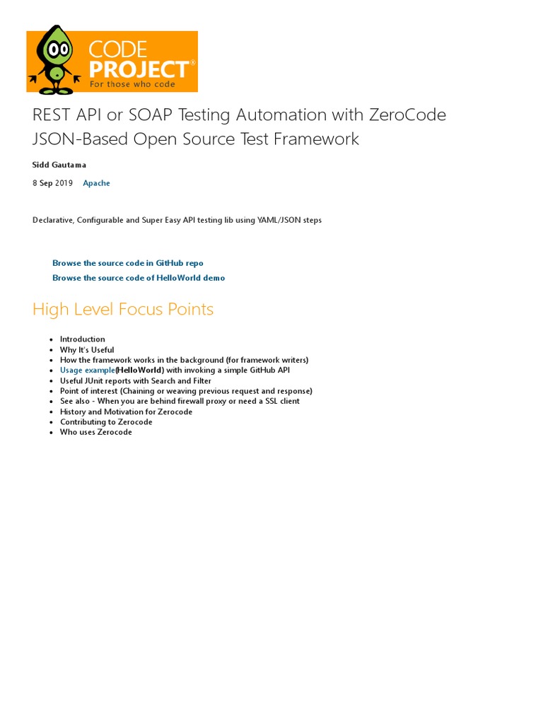 Rest Api Or Soap Testing Automation With Zerocode Json Based Open Source Test Framework