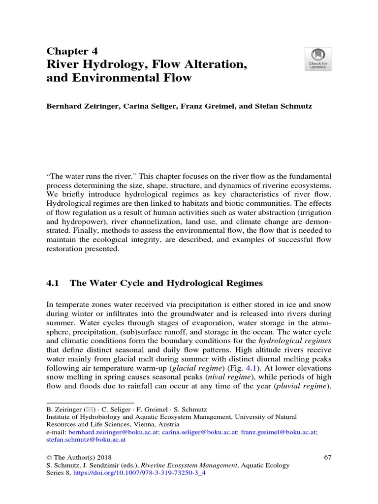 River Hydrology, Flow Alteration, and Environmental Flow: 4.1 The Water ...