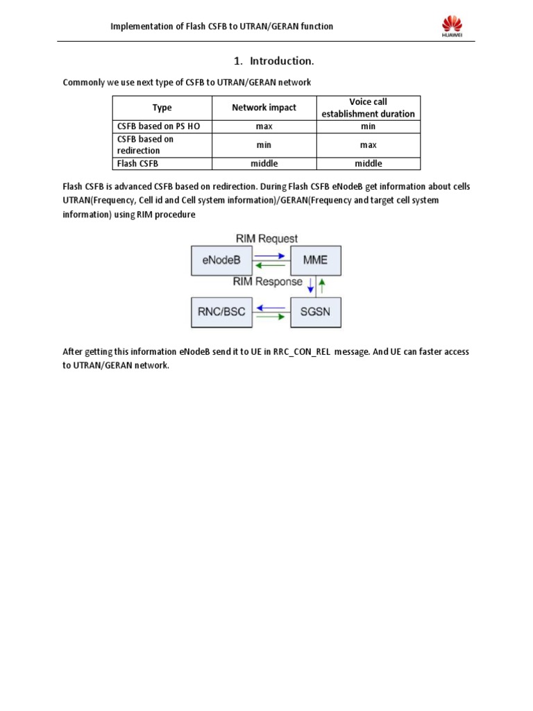 Implementation of Flash CSFB To UTRAN and GERAN Function | PDF | Telecommunications Standards ...