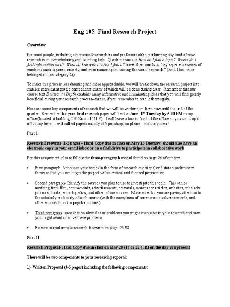 Eng 105-Final Research Project | PDF | Rhetoric | Writers