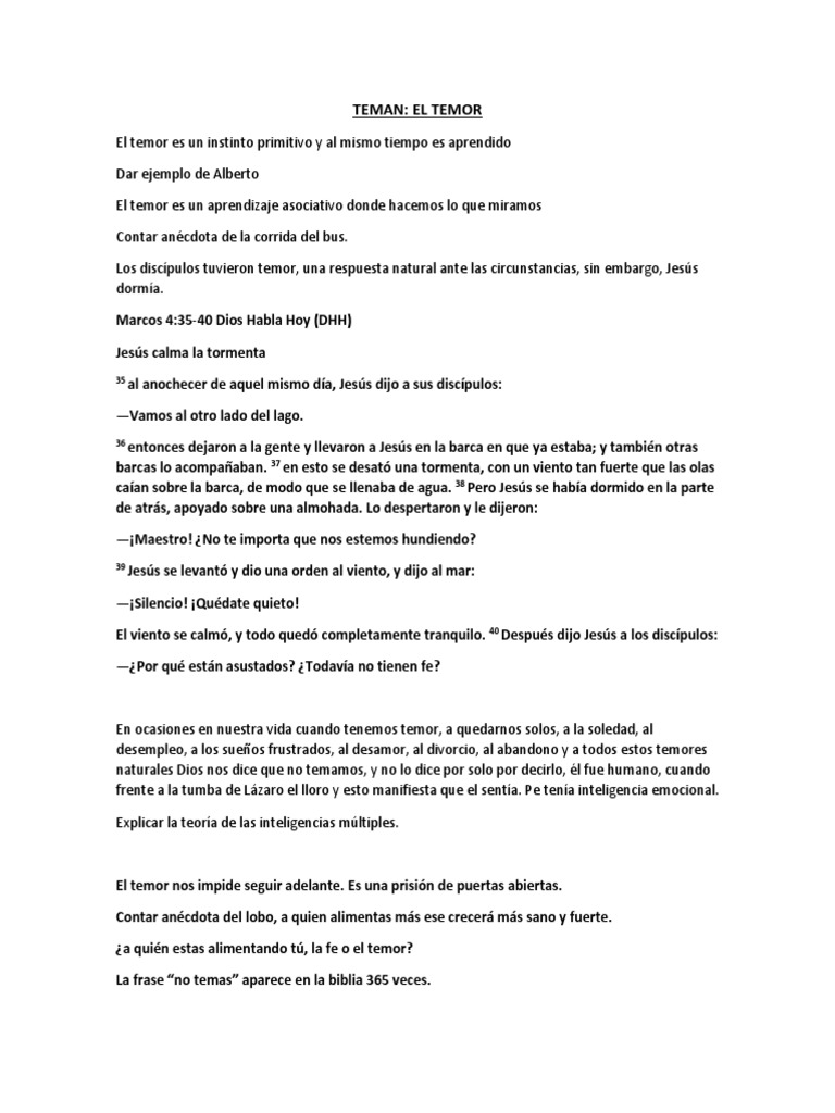 El Temor | PDF | Jesús | Temor