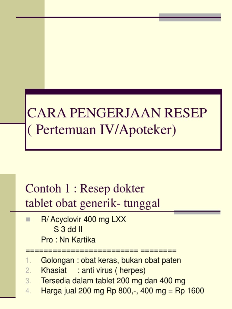 Cara Pengerjaan Resep | PDF
