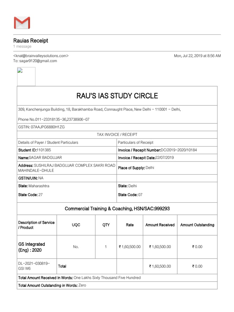 Gmail - Rauias Receipt | PDF | Receipt | Invoice