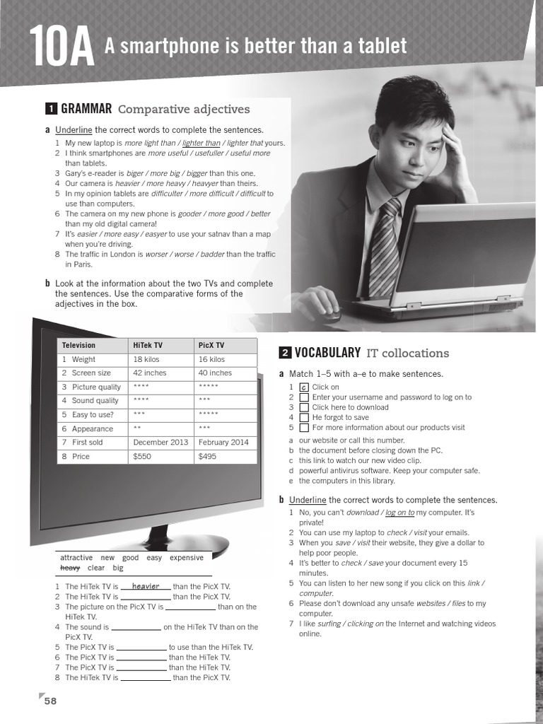 Empower A2 Unit 10 Workbook | PDF | Stress (Linguistics) | Internet