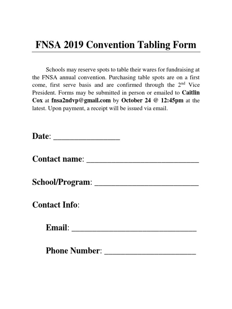 Tabling Form | PDF