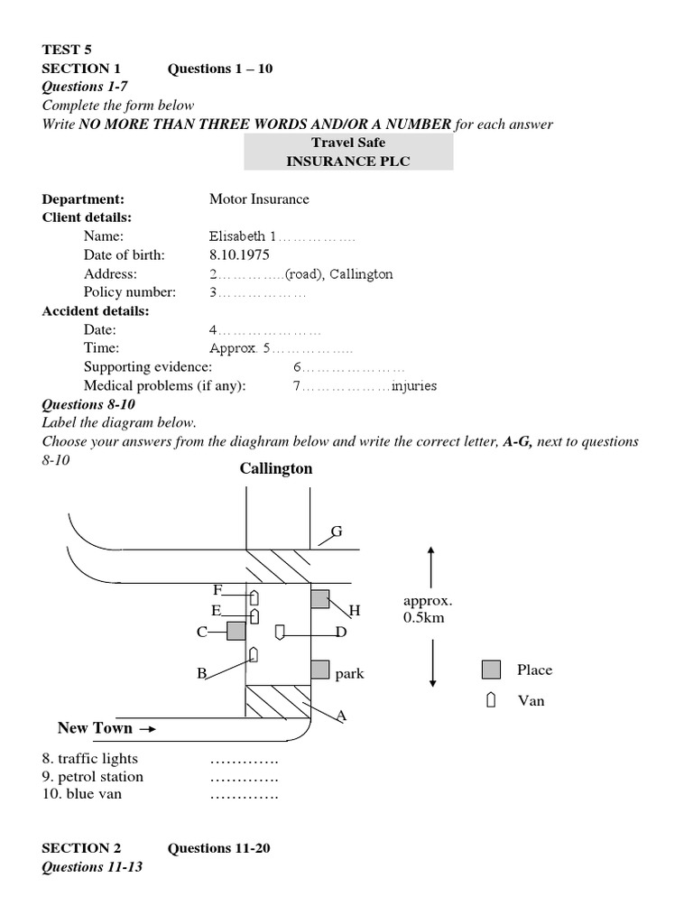 Complete The Form Below Write No More Than Three Words And/Or A Number For Each Answer | PDF ...