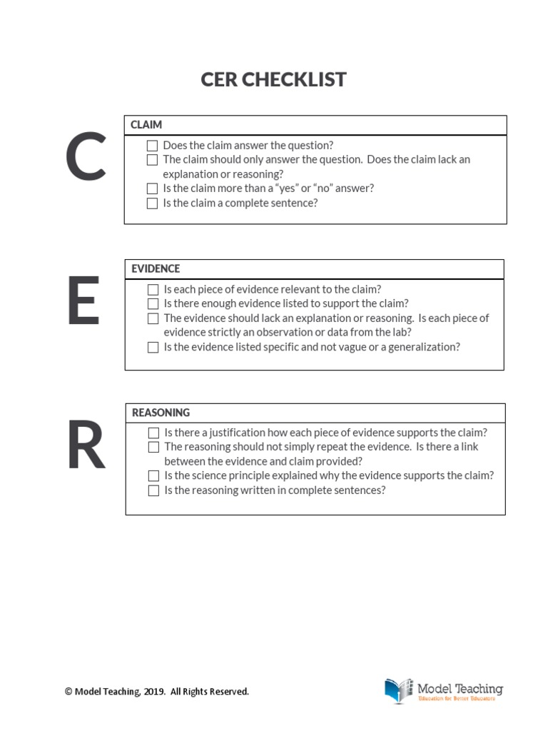Cer Checklist | PDF