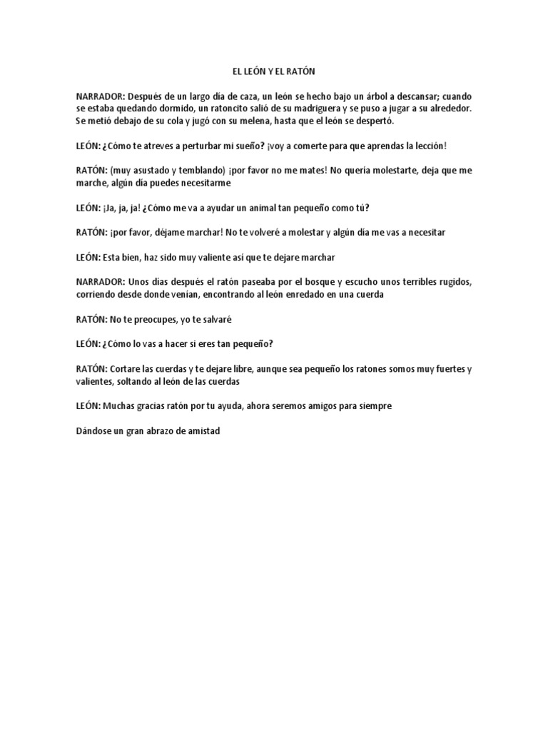 El León y El Ratón | PDF