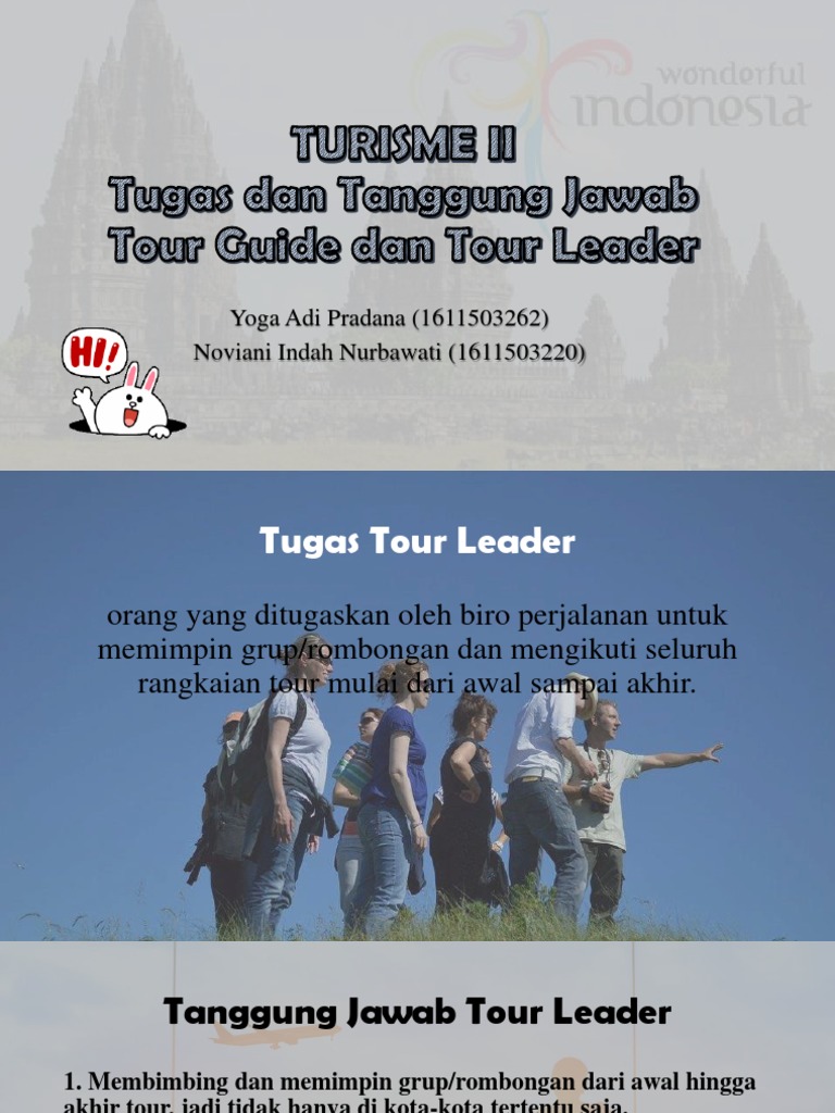 Tugas Dan Tanggung Jawab Tour Guide Dan Tour Leader | PDF